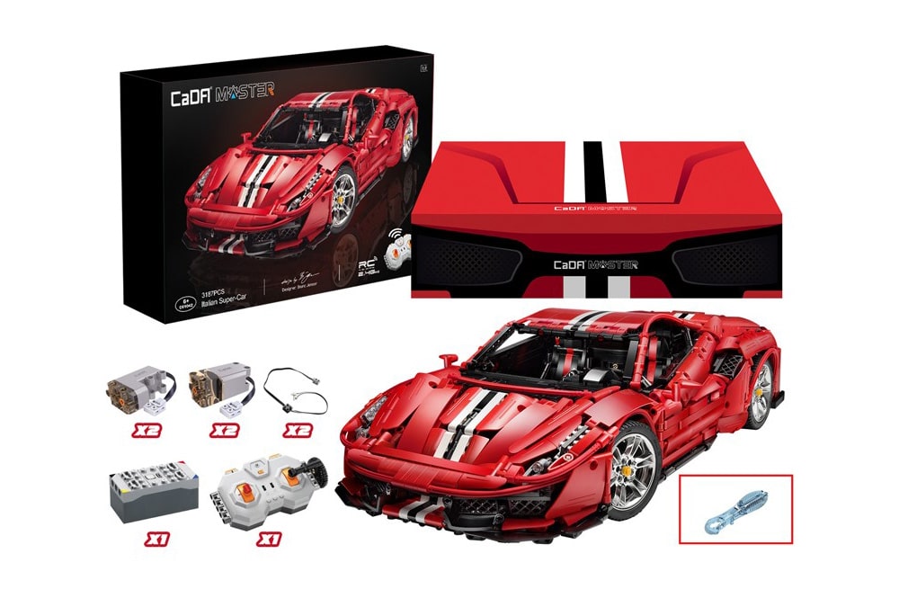 CaDA MASTER Italien Super Car red 1:8 inkl Power System (3187 Teile ...