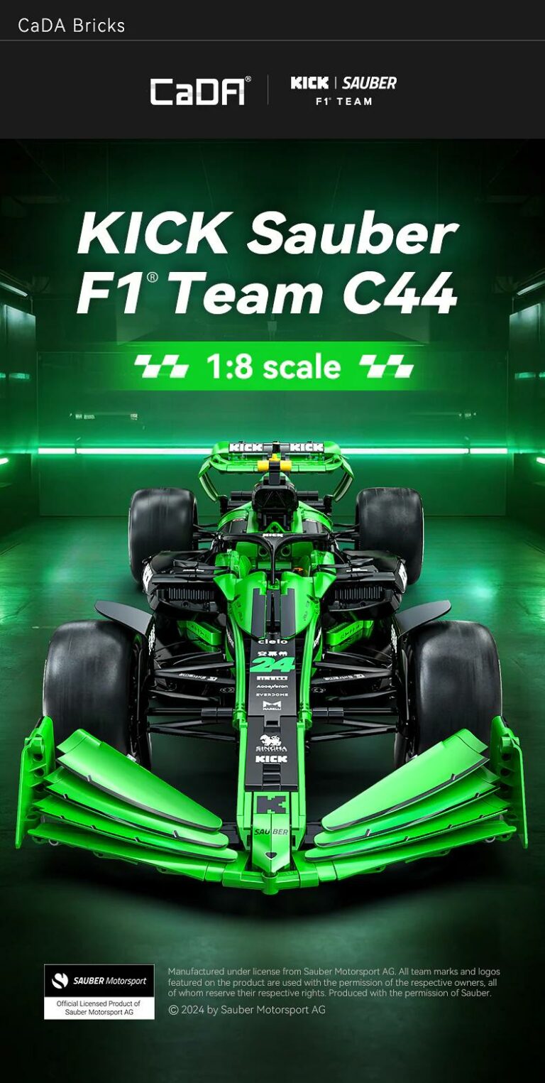 CaDA KlCK Sauber F1 Team C44 2024 1/8 (2553 Teile) - CaDA.toys
